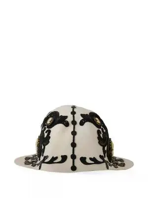 Dolce & Gabbana Embroidered Cameo-detail Hat - White