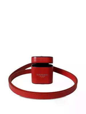 Dolce & Gabbana Logo-print Leather Airpods Case - Red