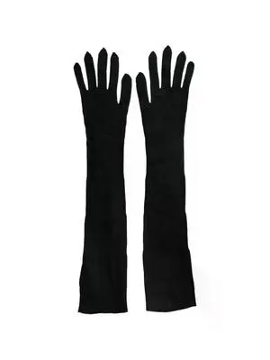 Dolce & Gabbana Ribbed Knit Gloves - Black