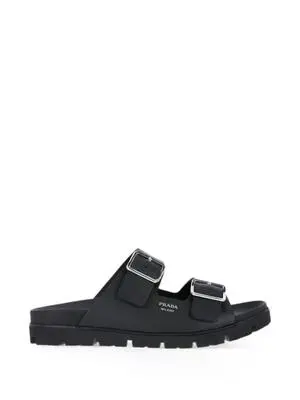 Prada Logo Buckle Fastening Sandals