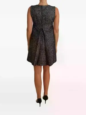 Dolce & Gabbana Floral Appliqué Houndstooth Mini Dress