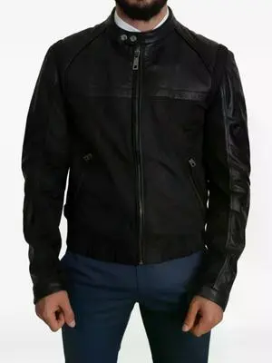Dolce & Gabbana Paneled Leather Bomber Jacket