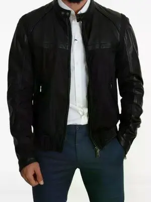 Dolce & Gabbana Paneled Leather Bomber Jacket