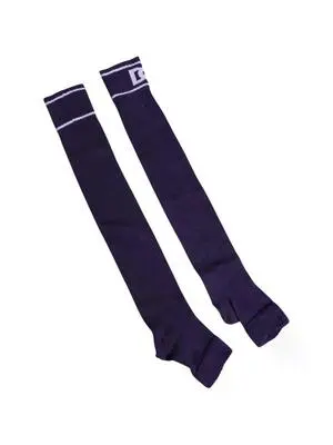 Dolce & Gabbana Dg Logo Ribbed Knee-high Socks - Purple