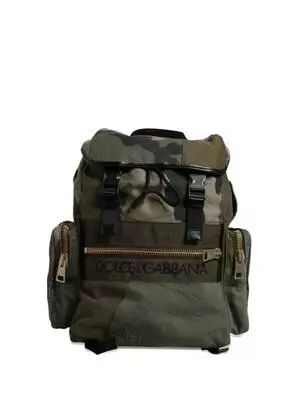 Dolce & Gabbana Patchwork Camouflage Backpack - Green