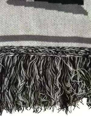 Dolce & Gabbana Logo-intarsia Fringed Scarf - Grey