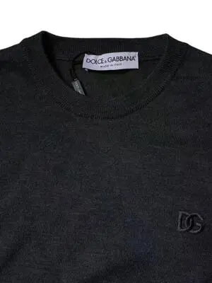 Dolce & Gabbana Logo Plaque Crew Neck Sweater