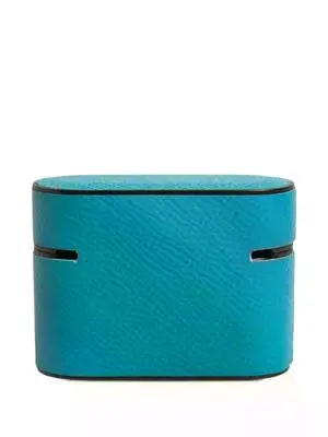 Dolce & Gabbana Logo-plaque Pebbled Leather Airpods Case - Blue