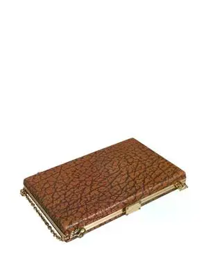 Dolce & Gabbana Textured Leather Clutch Bag With Chain Strap