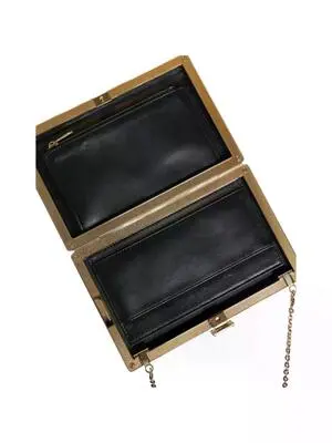 Dolce & Gabbana Textured Leather Clutch Bag With Chain Strap