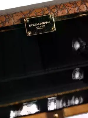 Dolce & Gabbana Textured Leather Clutch Bag With Chain Strap