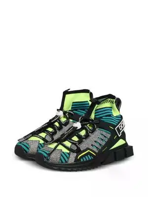 Dolce & Gabbana Sorrento Panelled High Top Sneakers - Green