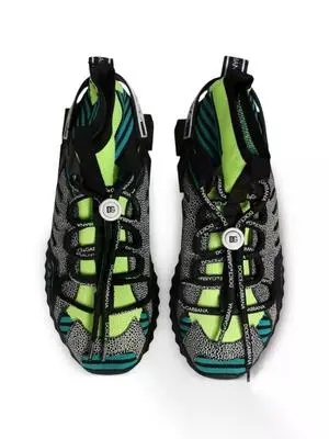 Dolce & Gabbana Sorrento Panelled High Top Sneakers - Green