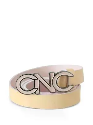 Costume National Leather Belt With Cnc Logo Buckle - Neutrals