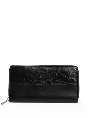 Dolce & Gabbana Croc-effect Logo-plaque Wallet - Black
