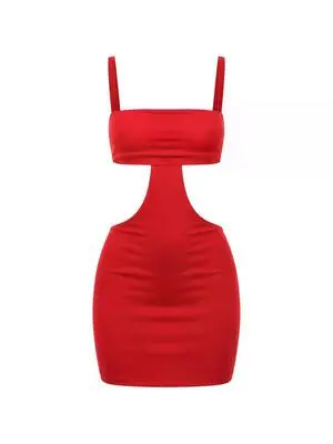 Dolce & Gabbana Square Neck Mini Dress - Red