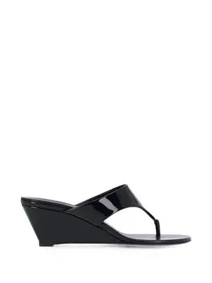 Prada Patent Wedge Sandals