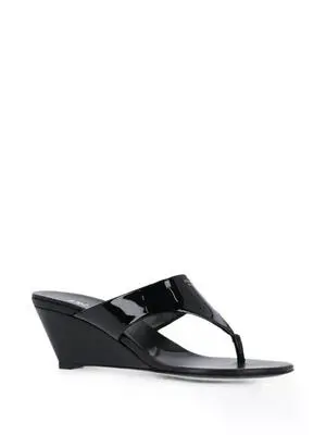 Prada Patent Wedge Sandals