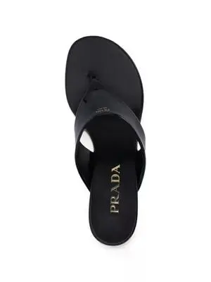 Prada Patent Wedge Sandals