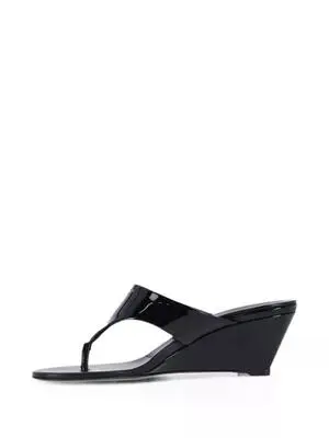 Prada Patent Wedge Sandals