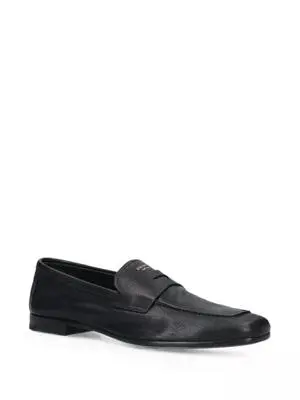Prada Logo-print Leather Loafers