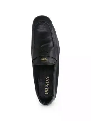 Prada Logo-print Leather Loafers