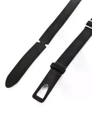 Officine Creative Suede Belt With Leather Buckle - Black
