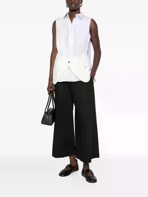 Sacai Striped Print Sleeveless Pleated-back Top