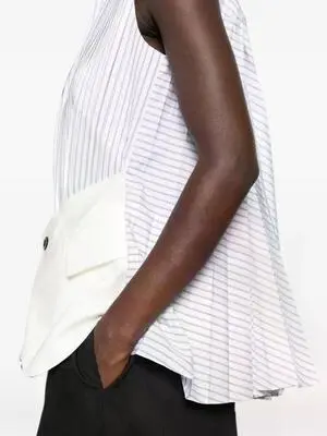 Sacai Striped Print Sleeveless Pleated-back Top