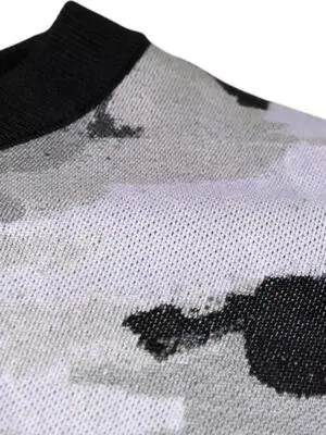 Dolce & Gabbana Camouflage Print Embroidered Logo Sweater