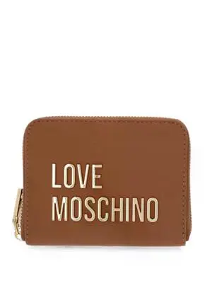 Moschino Logo-plaque Zip Wallet - Brown
