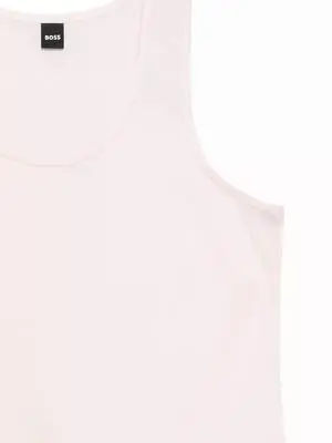 BOSS Scoop Neck Sleeveless Top With Side Slits - Pink
