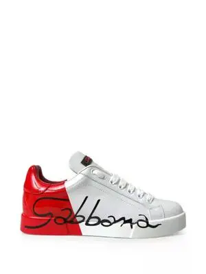 Dolce & Gabbana Logo Print Lace Up Sneakers
