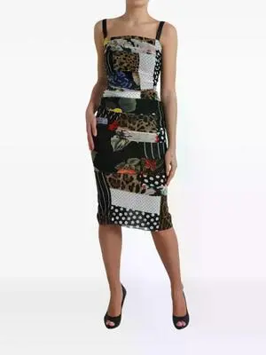 Dolce & Gabbana Patchwork Floral Print Midi Dress