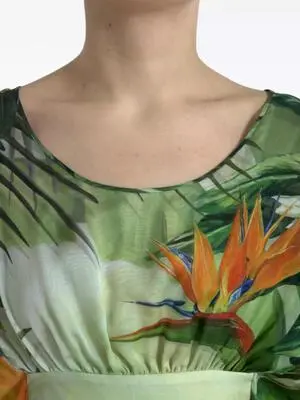 Dolce & Gabbana Jungle Print Silk Chiffon Maxi Dress