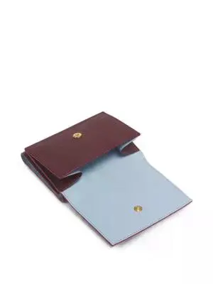 Marni Burgundy Leather Mending Tri-fold Wallet