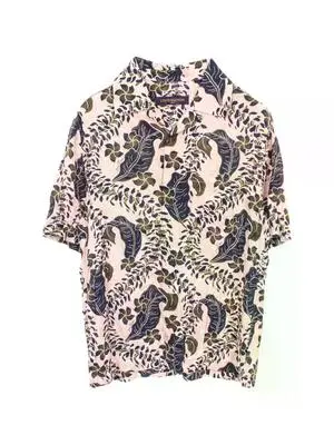 LOUIS VUITTON 2010s Leaf-print Short-sleeve Shirt - Pink