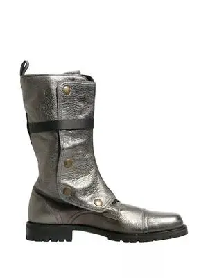 Dolce & Gabbana Multi-buckle Metallic Leather Boots