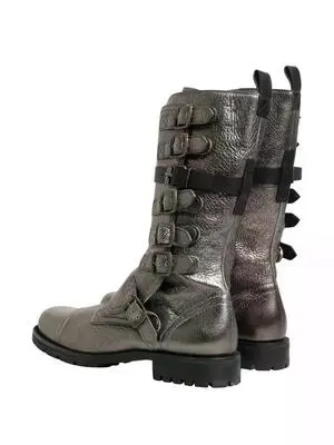 Dolce & Gabbana Multi-buckle Metallic Leather Boots