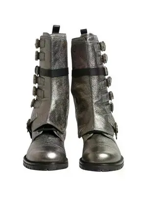 Dolce & Gabbana Multi-buckle Metallic Leather Boots