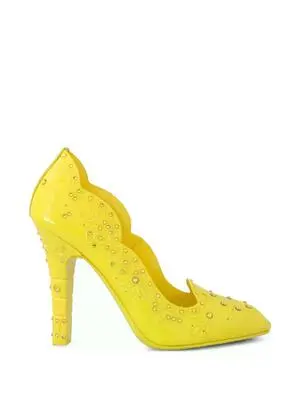 Dolce & Gabbana Crystal Embellished Floral Pumps - Yellow