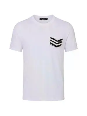 Dolce & Gabbana Chevron-patch Frayed T-shirt