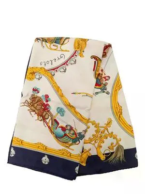 Hermès 2000-2026 Plumes Et Grelots Silk Scarf 90 - Blue