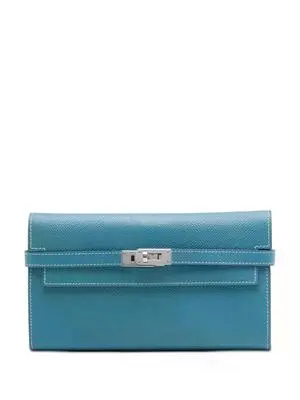 Hermès Epsom Kelly Long Wallet - Blue