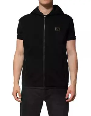 Dolce & Gabbana Sleeveless Logo Plaque Hoodie