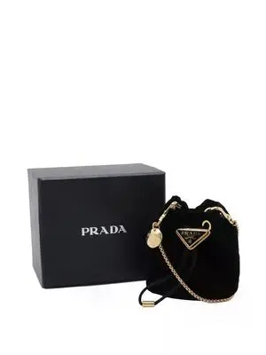 Prada Mini Velluto Drawstring Pouch Crossbody Bag