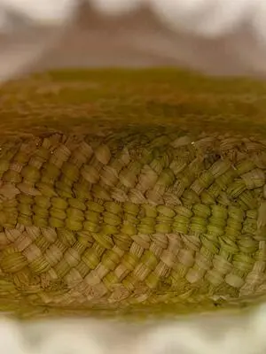 Loewe Raffia Anagram Square Pocket Bucket Bag - Green