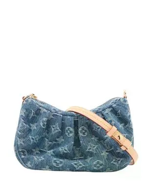 LOUIS VUITTON Monogram Denim Pochette Ballet Shoulder Bag - Blue