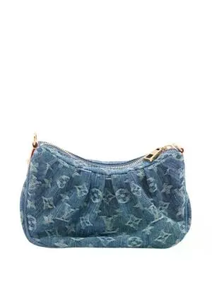 LOUIS VUITTON Monogram Denim Pochette Ballet Shoulder Bag - Blue