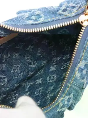 LOUIS VUITTON Monogram Denim Pochette Ballet Shoulder Bag - Blue